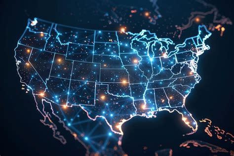 Premium Photo Digital Map Of Usa With Network Connection Created With Generative Ai