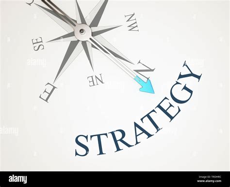 3d Computer Graphic Compass In White Color Lettering Strategy Stock