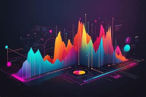 Premium Photo Abstract Colorful Chart Business Graphs Generative Ai