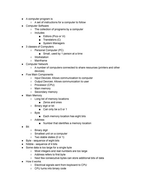 Comp Sci 1030 Notes That Goes Over The Foundations Of Computer Science Describes The Basics