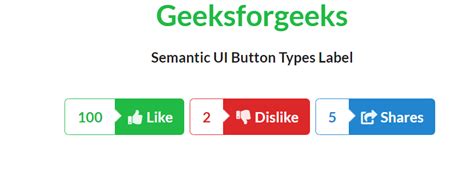Semantic Ui Button Labeled Icon Type Geeksforgeeks
