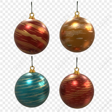 색깔 된 황금 패턴으로 3d 일러스트 크리스마스 공광택금속 Png 일러스트 무료 다운로드 Lovepik