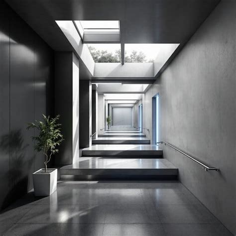 Free Geometric Light Corridor Image Minimal Modern Geometric