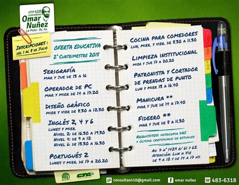 Cfp 410 Omar Nuñez De La Plata Oferta Educativa Para El 2º Cuatrimestre 2015 Idep