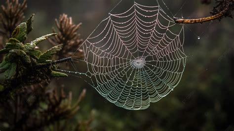 Spider Web With Dew Covering It Spider Webs Pictures Spider Web Background Image And