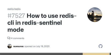 How To Use Redis Cli In Redis Sentinel Mode · Issue 7527 · Redisredis · Github