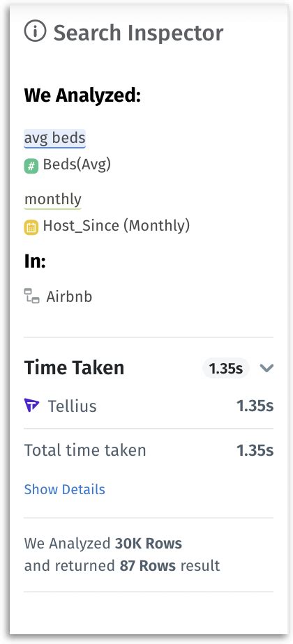 Displaying Query Execution Time Welcome To Tellius Documentation