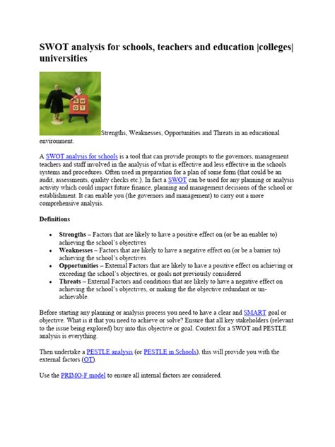 Swot For Education Download Free Pdf Swot Analysis Business