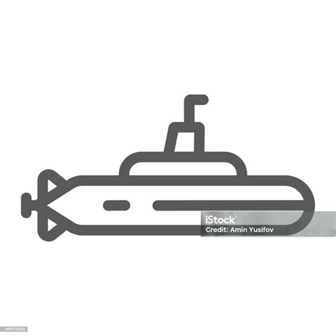 잠수함 선 아이콘 바다와 해군 배 기호 벡터 그래픽 흰색 바탕에 선형 패턴 육군에 대한 스톡 벡터 아트 및 기타 이미지 육군