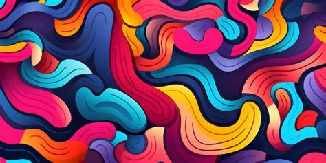 Premium Ai Image Abstract Doodles Psychedelic Pattern Of Handdrawn Colorful Shapes