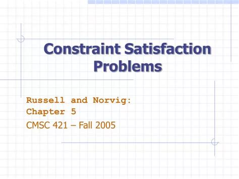 Ppt Constraint Satisfaction Problems Powerpoint Presentation Free