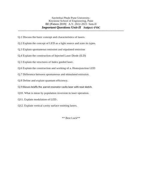 Imp Questions Foc Unit Ii Pdf