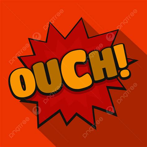 هزلية بوم أيقونة Ouch نص الرسم أسلوب Png والمتجهات للتحميل مجانا