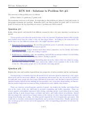 Problem Set Solutions Pdf ECN Problem Set Name ECN Solutions To Problem Set