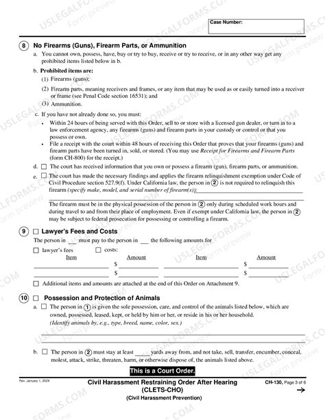 California Civil Harassment Restraining Order After Hearing Us Legal