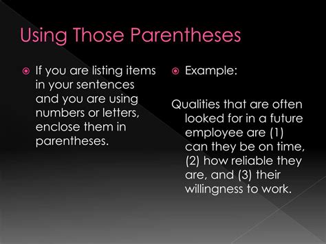 PPT Parentheses PowerPoint Presentation Free Download ID