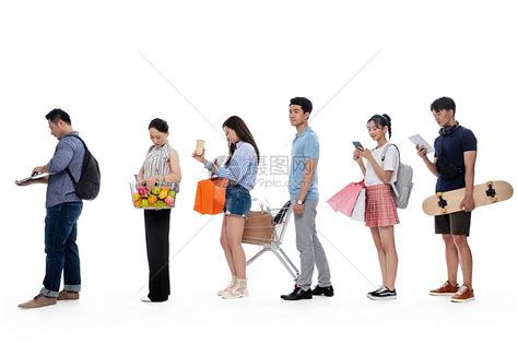 逛街购物排队等待的人们高清图片下载 正版图片507677989 摄图网