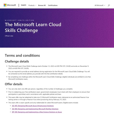 Free Microsoft Certification Exam For Completing A Microsoft Learn Cloud Skills Challenge