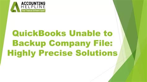 ppt simply fix quickbooks unable to backup company file issue