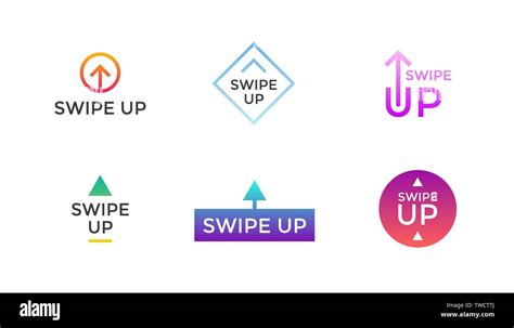 Swipe Up Button Icon Set Application And Social Network Scroll Arrow Pictogram For Stories