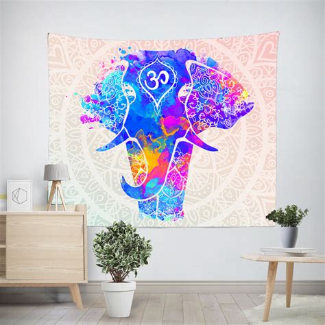 خرید و قیمت پوستر پارچه ای پرینتینگ لند طرح تپستری فیل و ماندلا کد E18