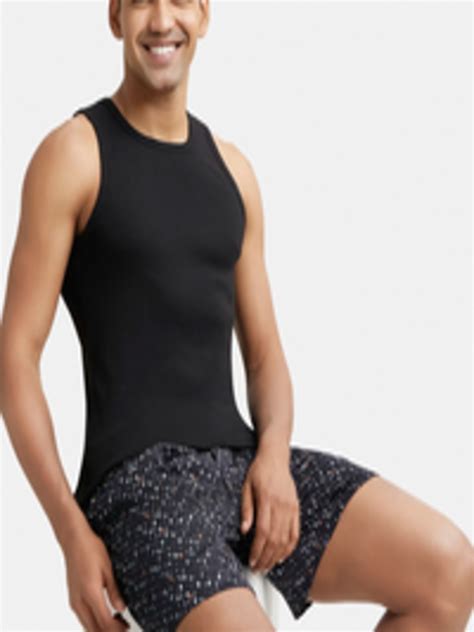 Buy Jockey Men Black Combed Cotton Solid Innerwear Vest Innerwear Vests For Men 19685214 Myntra