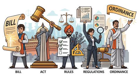 Difference Between Act Bill Rules Regulations Ordinance A