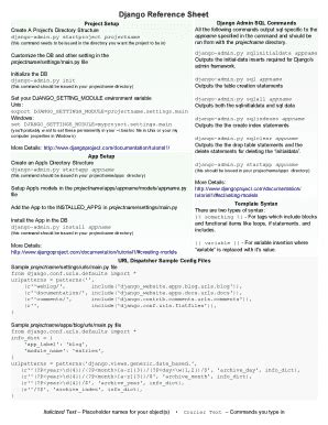 Django Reference Cheatsheet Cheat Sheet All Cheat Fill And
