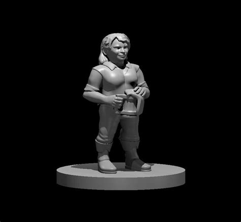 Dwarf Female Barkeep Mini Dnd Pathfinder Dungeons And Dragons Rpg
