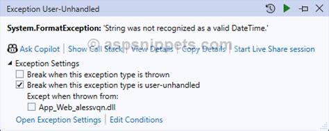 Exception String Was Not Recognized As A Valid Datetime In C And Vbnet
