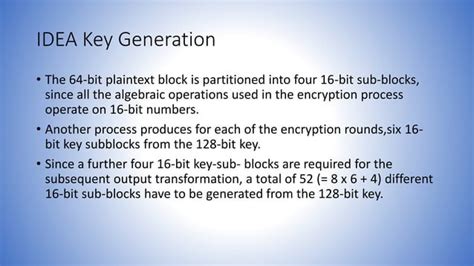 Information And Network Security 29 International Data Encryption Algorithm Pptx Programming