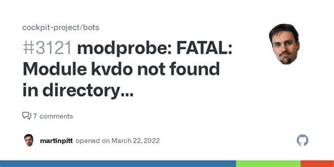 Modprobe Fatal Module Kvdo Not Found In Directory Libmodules · Issue 3121 · Cockpit