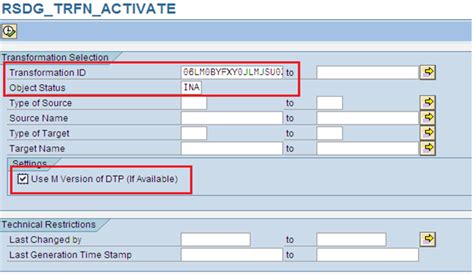 Steps To Activate Transformations And Dtp Sap Community