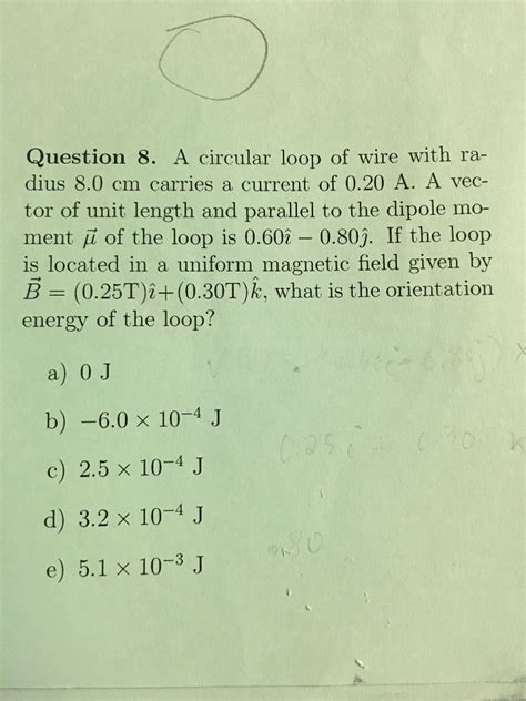 Solved A Circular Loop Of Wire Having A Radius Of Cm Chegg