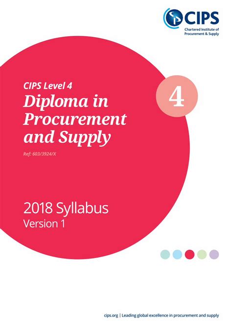 Pdf Cips Level 4 Diploma In 4 Procurement And Supply Quals · Cips Level 4 4 Diploma In
