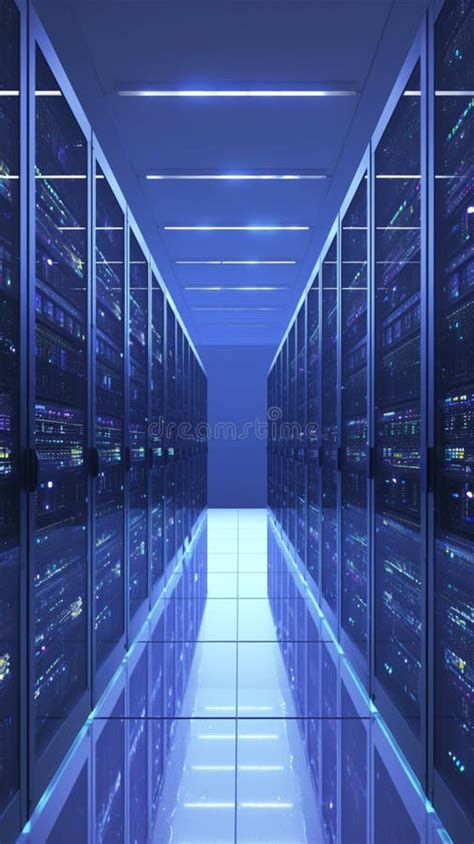 Network Security Computer Racks In A High Tech Data Center Stock Illustration Illustration Of