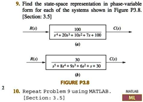 9 Find The State Space Representation In Phase Variable Form For Each Of The Systems Shown In