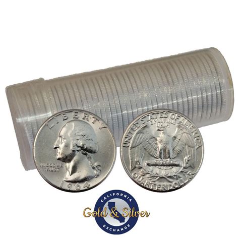 90 Silver Washington Quarters Roll Of 40 10 Face Value