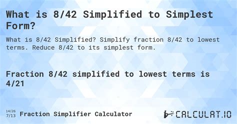 What Is 8 42 Simplified To Simplest Form Calculatio