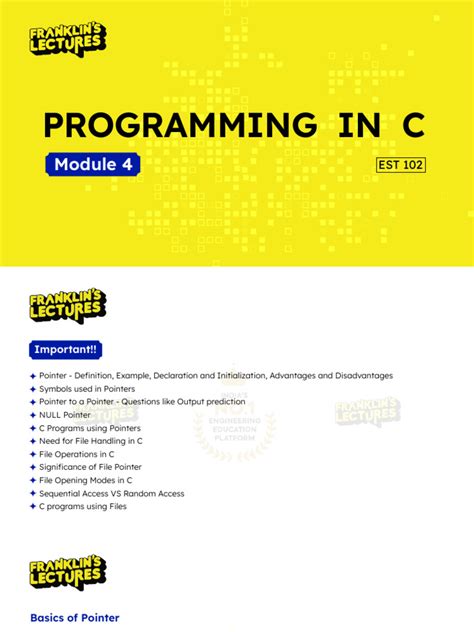 Programming In C Module 4 Pdf Pointer Computer Programming