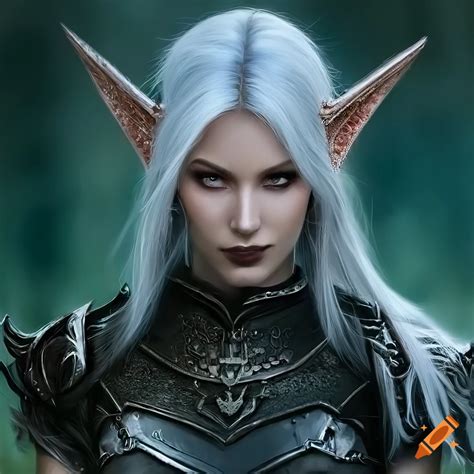 Powerful Female Night Elf Death Knight In Keystone Armor Inspired By