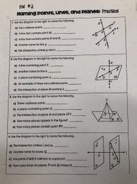 Answered HW Naming Points Lines And PIanes Practice Use The Diagram To The Right To Name