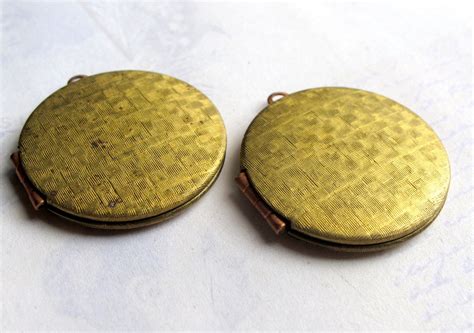 Brooklyn Charm Vintage Tarnished Round Cross Hatch Textured Brass