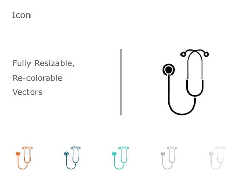 Colorful Stethoscope Icon Set For Medical Infographics Powerpoint Template