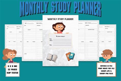 Monthly Study Planner Graphic By AR88Design Creative Fabrica
