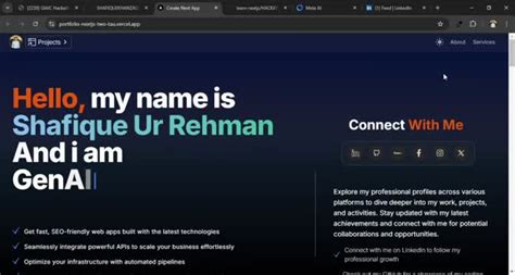 Personal Portfolio Website With Nextjs Tailwind Css React And Framer Motion Shafique Ur