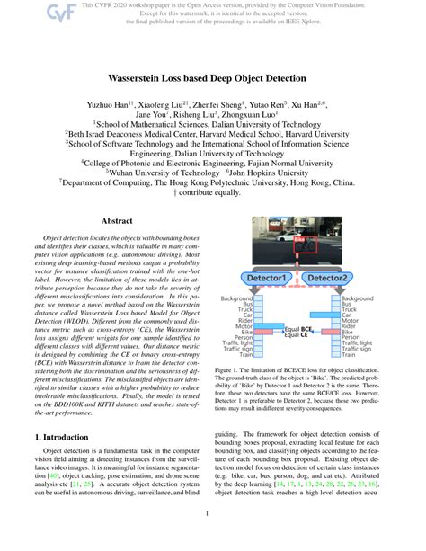 Pdf Wasserstein Loss Based Deep Object Detection