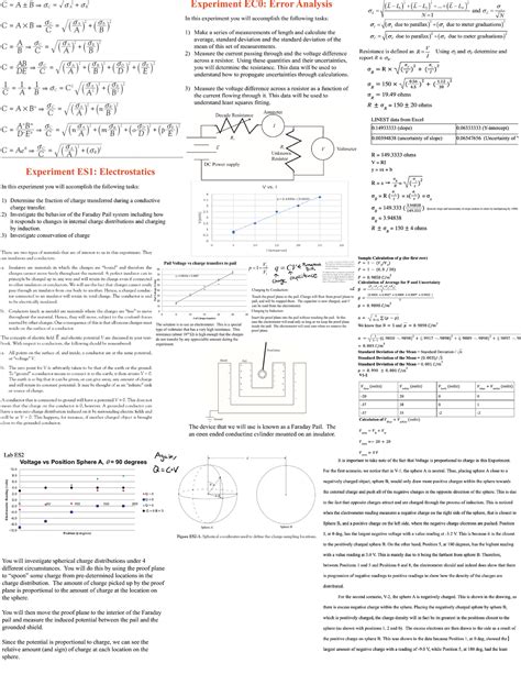 Physics Lab Cheat Sheet Page 1 PHY 108LR Studocu