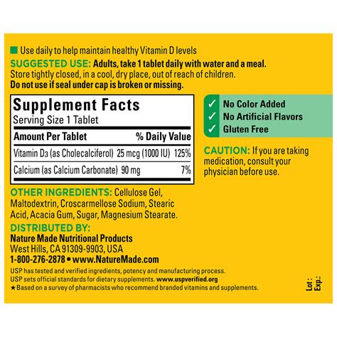 Nature Made Vitamin D3 25 Mcg 1000 Iu Tablet And Nature Made®