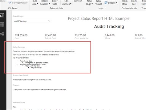 Projectonline Powerbi Report Include Html Formatting Ppm Pmot Powerquery Odata Rest